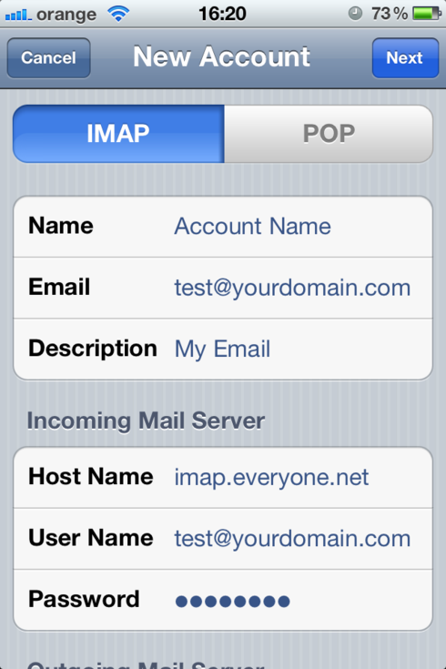 How To Set Up An Email Account On IOS Hepsia Control Panel